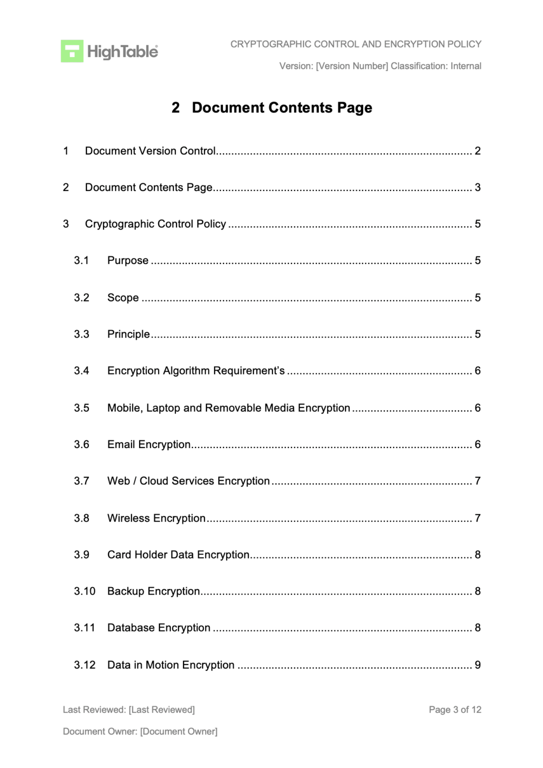 ISO 27001 Cryptographic Control and Encryption Policy Template