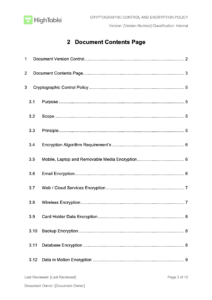 ISO 27001 Cryptographic Control and Encryption Policy Template