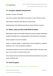 ISO 27001 Cryptographic Control & Encryption Policy Template | Word