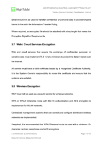ISO 27001 Cryptographic Control & Encryption Policy Template | Word