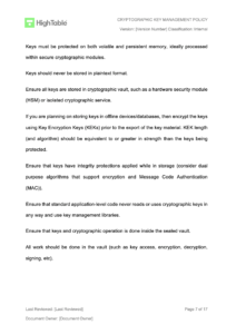 ISO 27001 Cryptographic Key Management Policy Template | Word