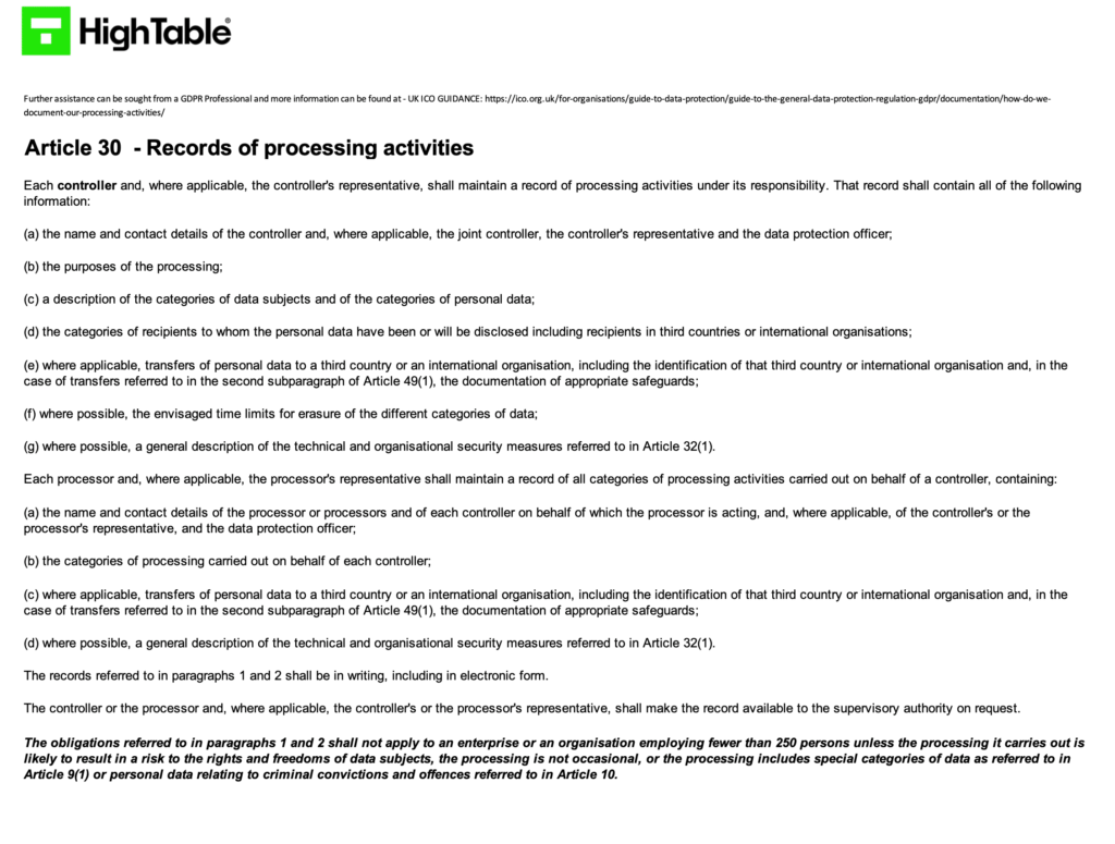 The Ultimate Data Retention Policy Template - High Table