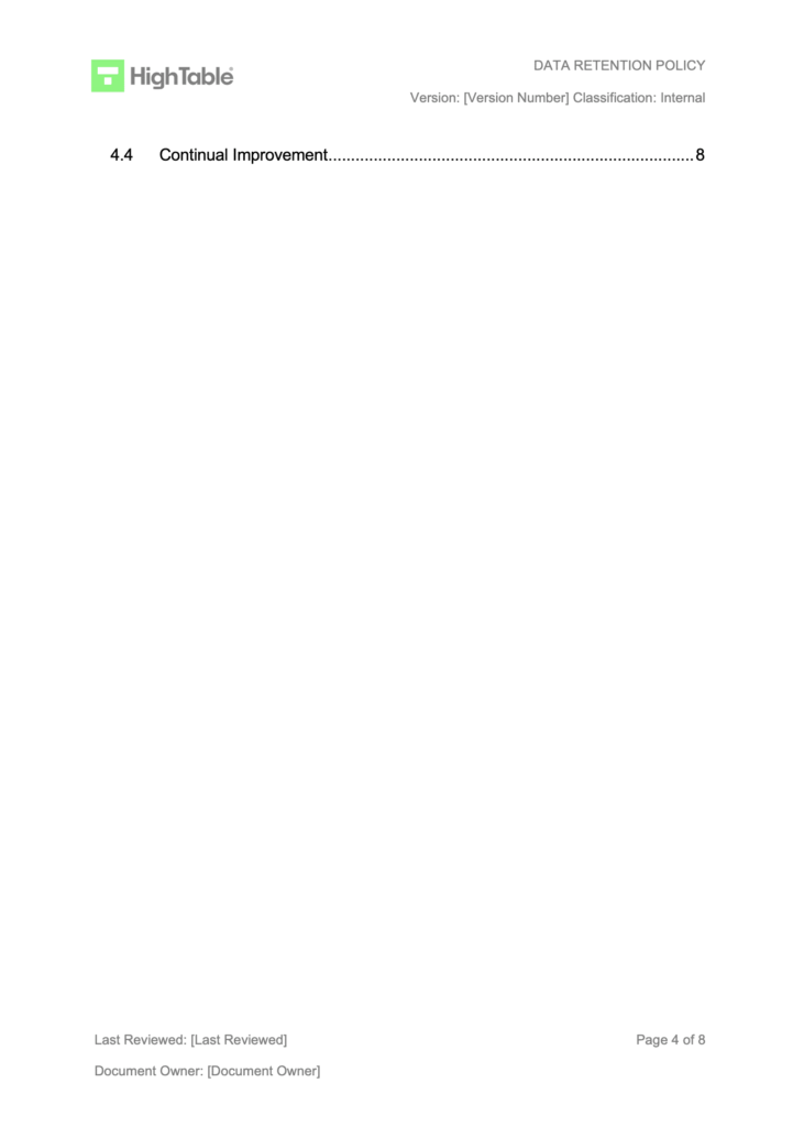 The Ultimate Data Retention Policy Template - High Table
