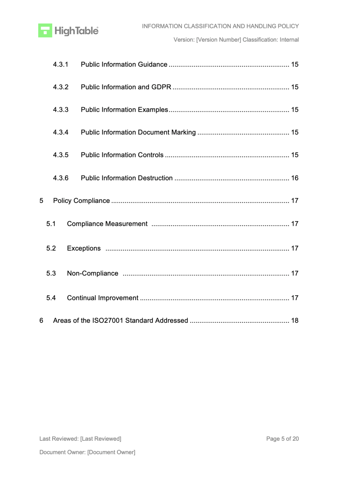 ISO 27001 Information Classification and Handling Policy: A Complete ...