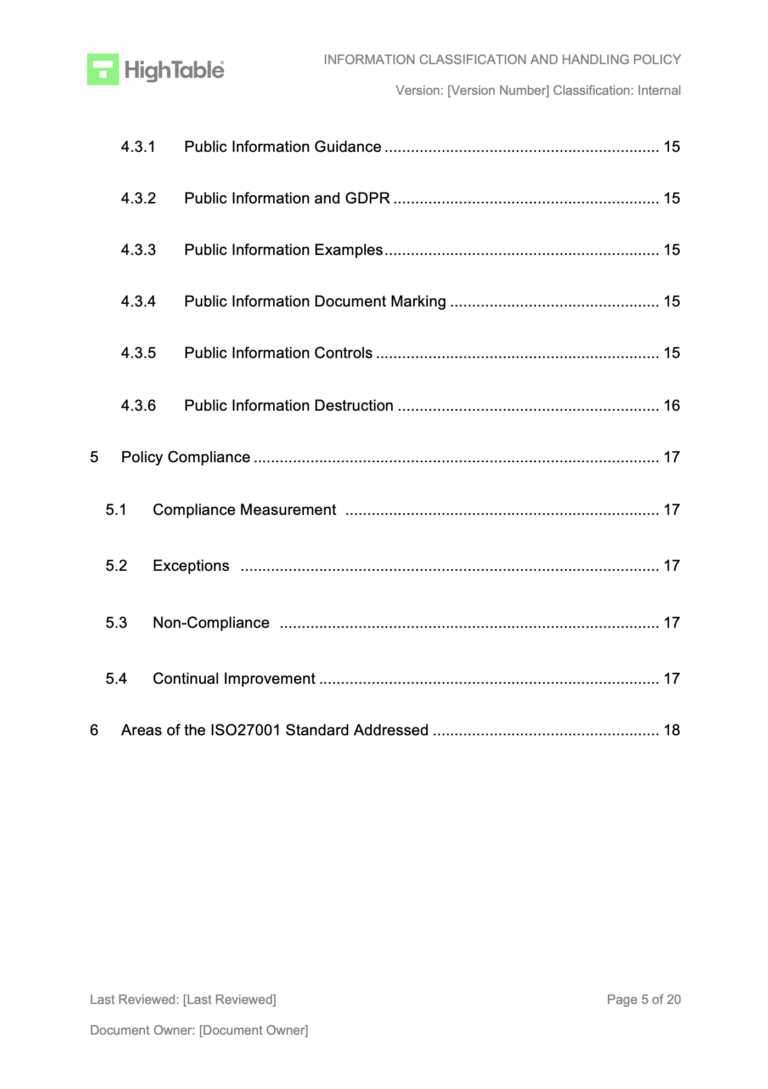 ISO 27001 Information Classification and Handling Policy Guide