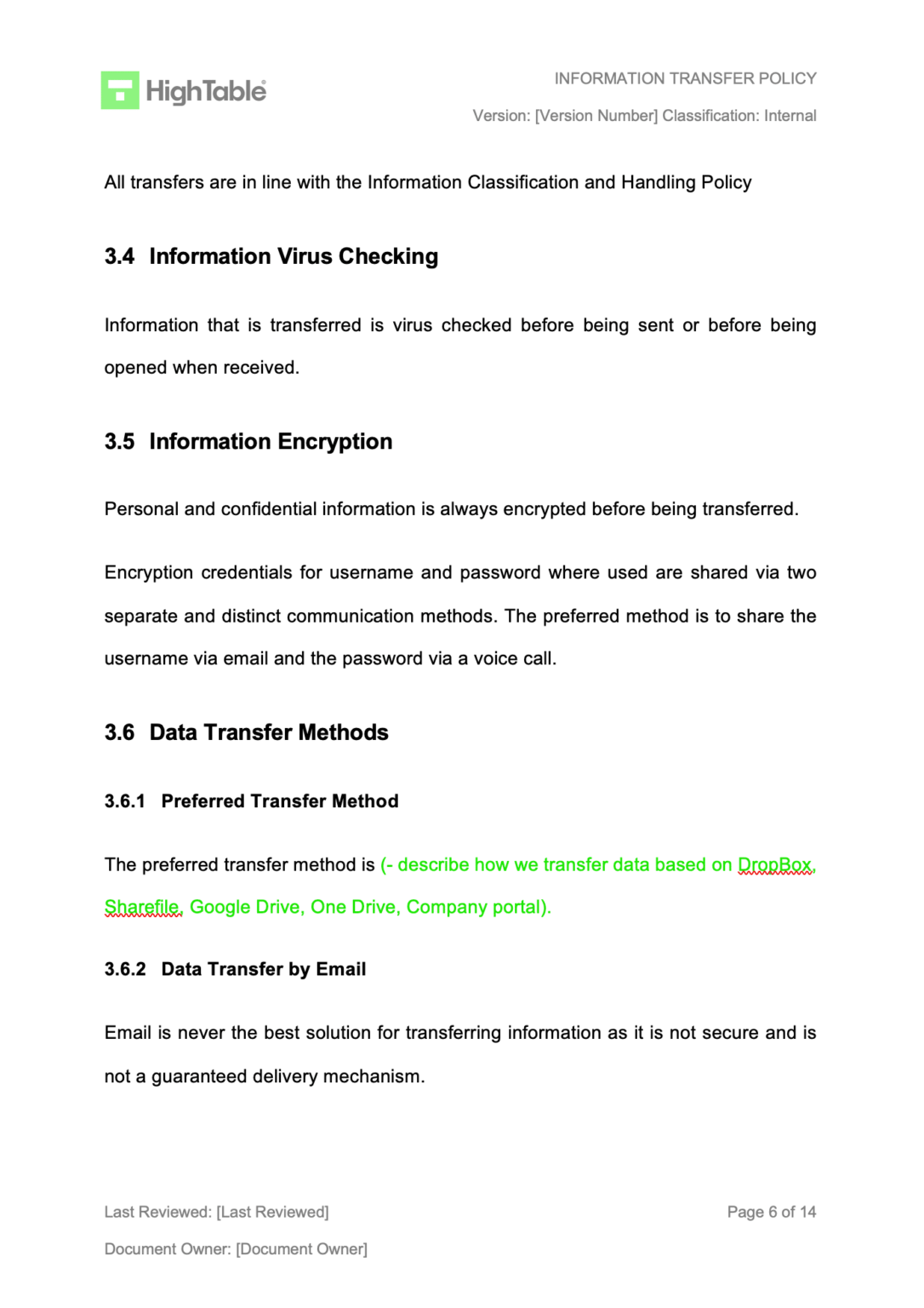 ISO 27001 Information Transfer Policy: A Complete Guide + Template