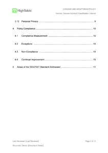 ISO 27001 Logging and Monitoring Policy: How to Write & Template