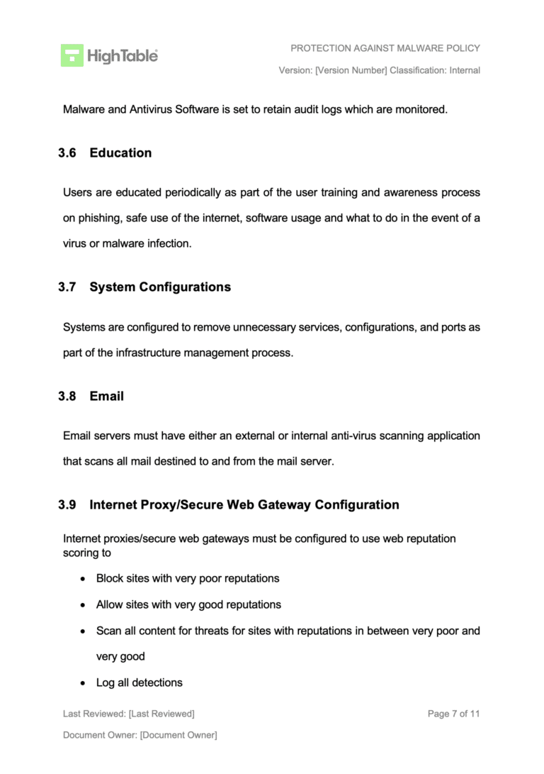 How to write an ISO 27001 Anti Malware Policy + Template