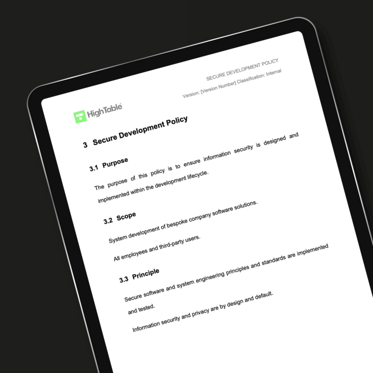 ISO 27001 Secure Development Policy Template