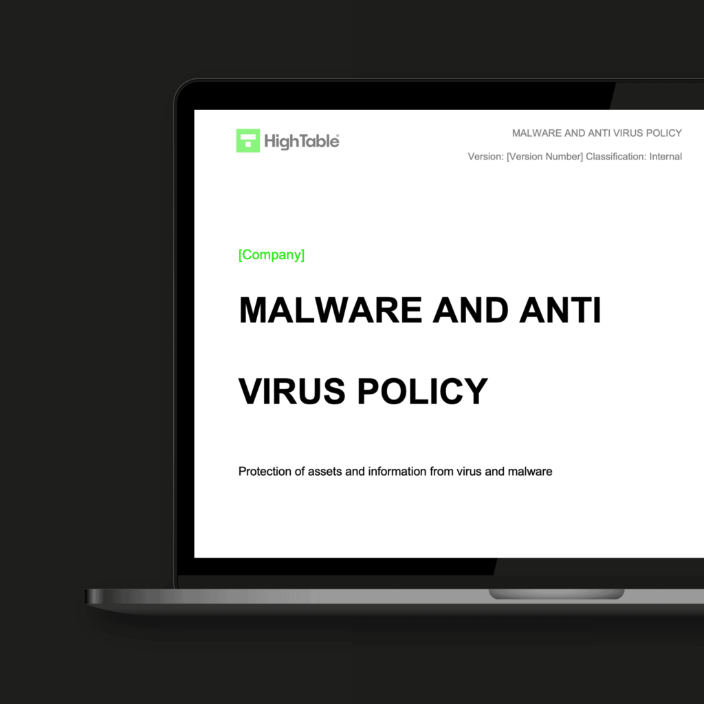 ISO27001 Protection Against Malware Policy Template