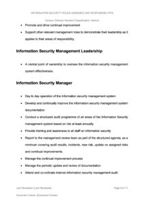 ISO 27001:2022 Information Security Roles and Responsibilities Template | Word