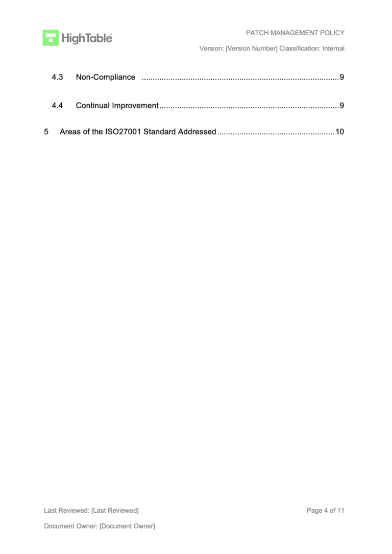 Patch Management Policy Template: ISO27001:2022/ NIS2 / DORA