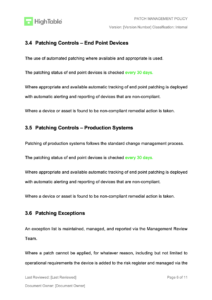 ISO 27001:2022 Patch Management Policy Template | Word
