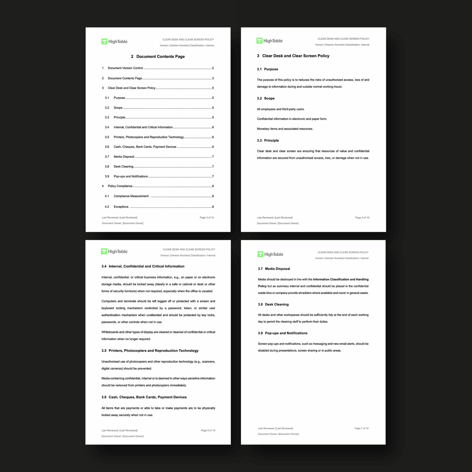 ISO 27001 Clear Desk Policy Template