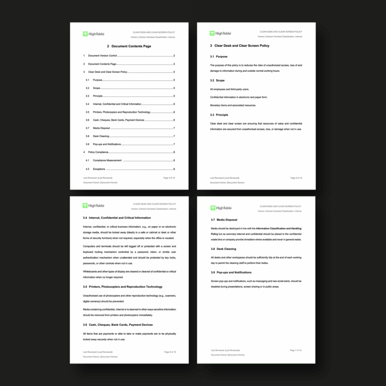 ISO27001 Clear Desk Policy Template