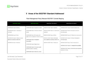 ISO 27001 Patch Management Policy Template