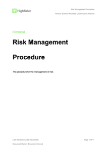 ISO 27001 Risk Management Process Template