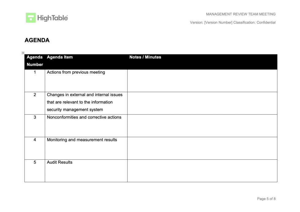 ISO 27001:2022 Management Review Template | Instant Download