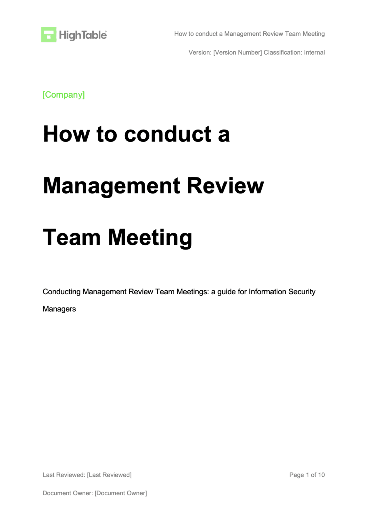 ISO 27001:2022 Management Review Template | Instant Download