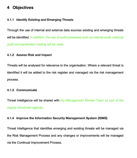 How to write an ISO 27001 Threat Intelligence Process (+ template)