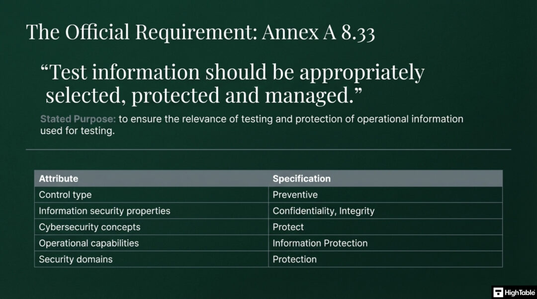 How to implement Annex A 8.33 and Pass the audit - High Table