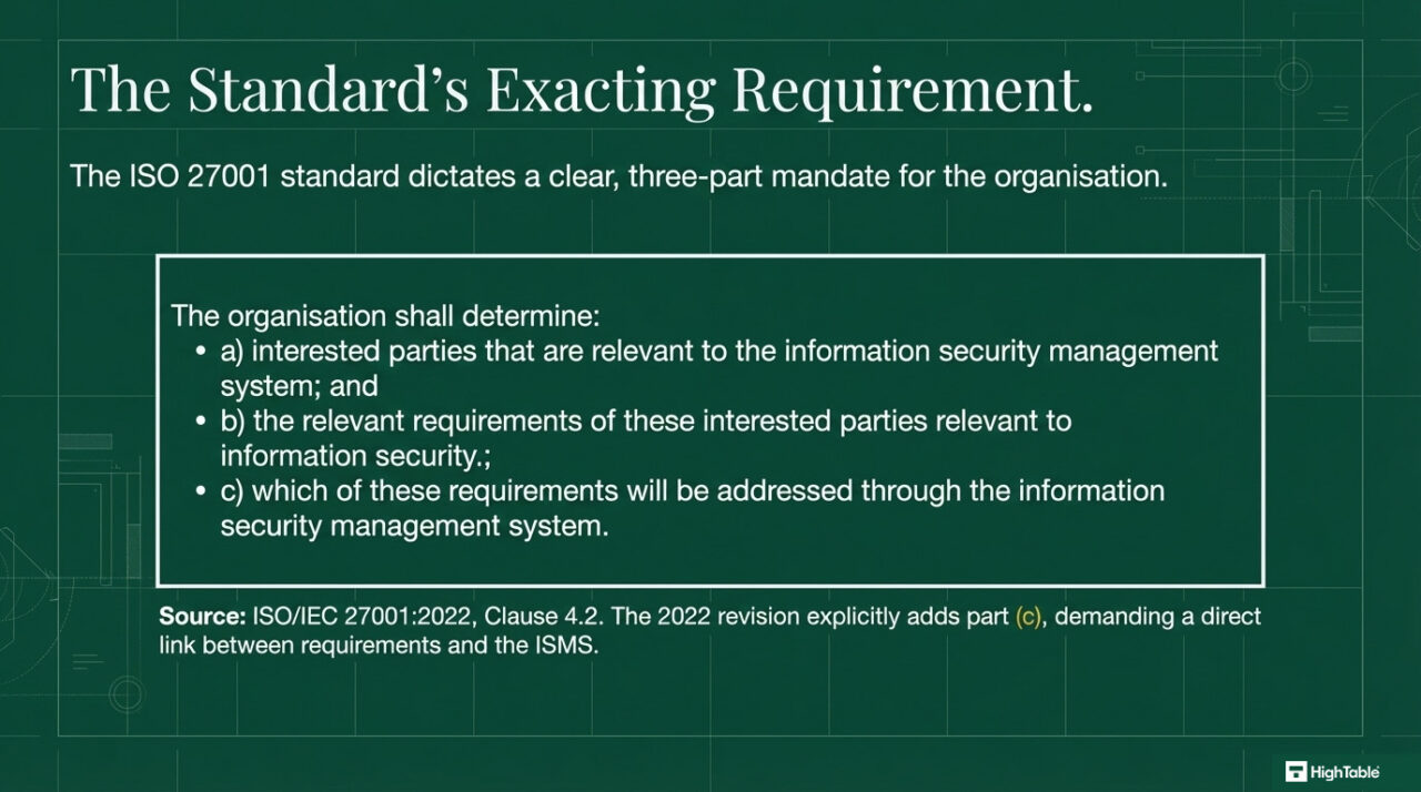How to Implement ISO 27001 Clause 4.2 and Pass the Audit - High Table